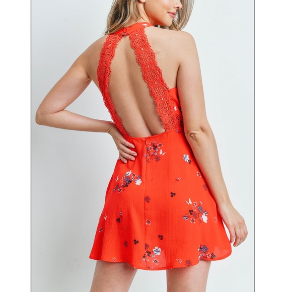 Dresses | Red Mini Dress Cute Sexy Open Back Summer Dress | Poshmark